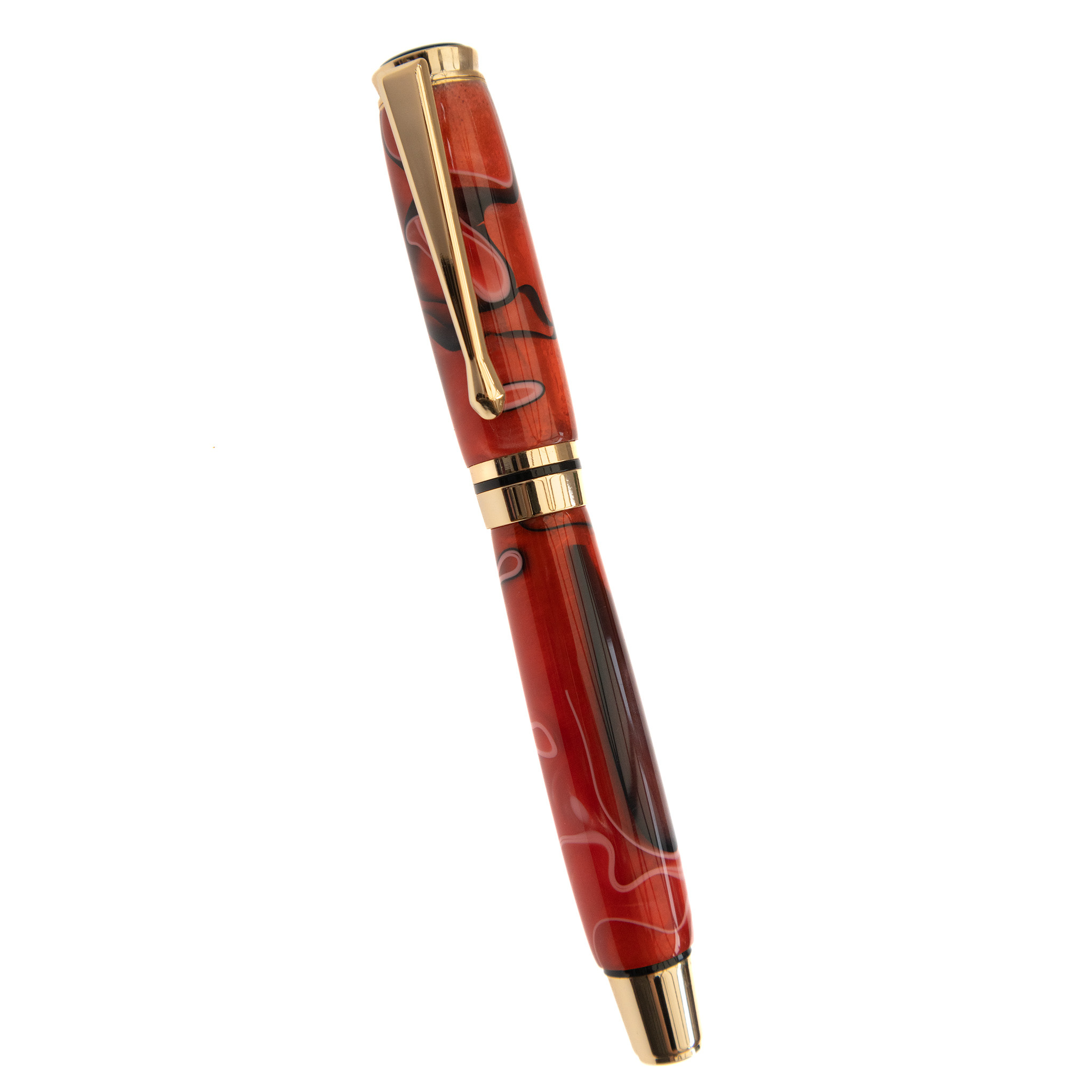 Handcrafted Resin Pen | Crimson Flame | Wig and Pens - wigandpens